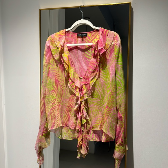 Retrofete | Tops | Retrofte Silk Blouse | Poshmark